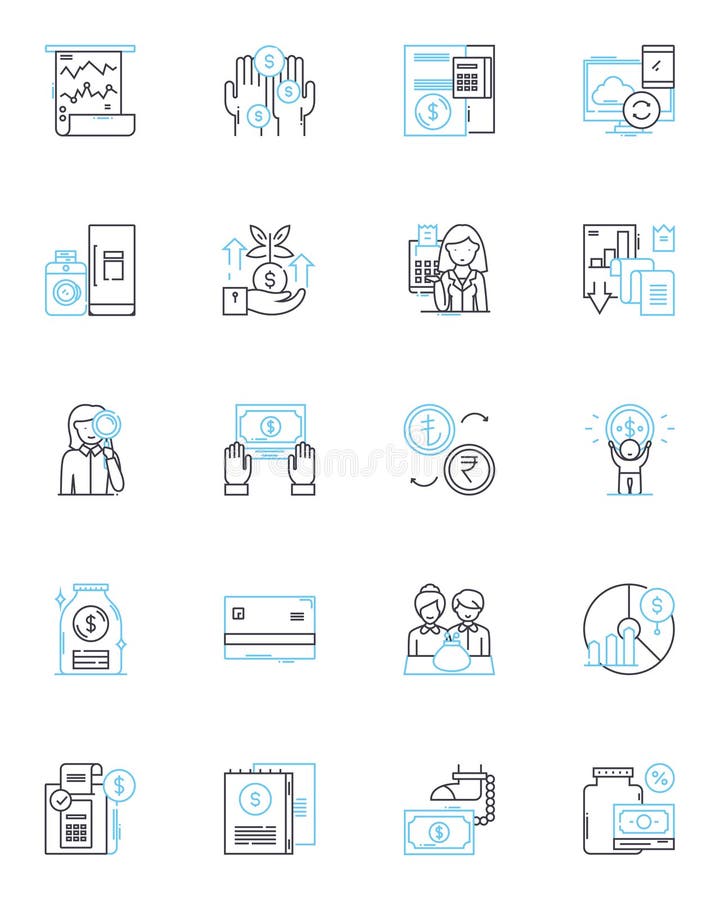 Attention Economy Linear Icons Set. Scarcity, Distraction, Engagement ...