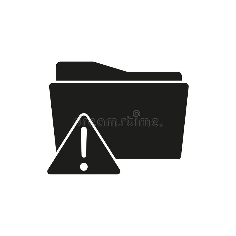 Attention Error Folder Symbol. Warning Folder Icon. Vector Illustration ...