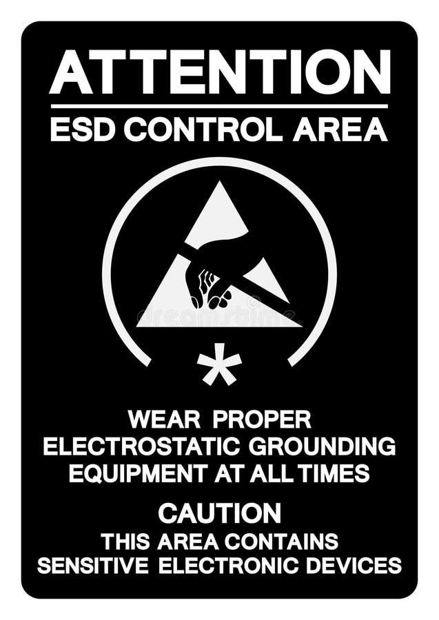 Attention ESD Control Area Symbol Sign, Vector Illustration, Isolated ...
