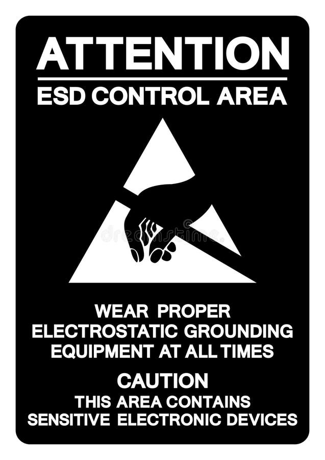 Attention ESD Control Area Symbol Sign, Vector Illustration, Isolated ...