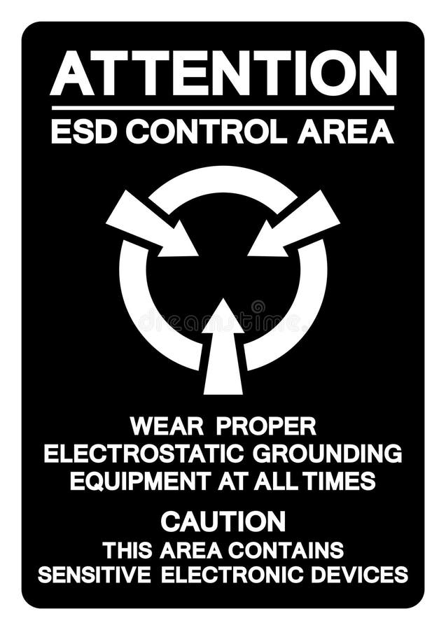 Attention ESD Control Area Symbol Sign, Vector Illustration, Isolated ...