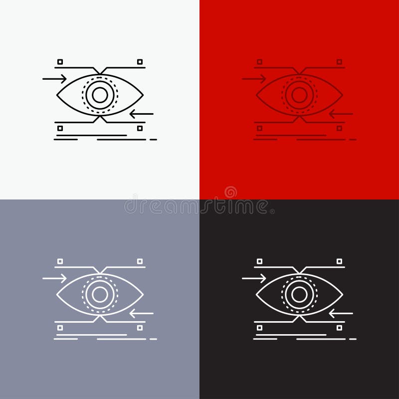 Attention, Eye, Focus, Looking, Vision Icon Over Various Background ...