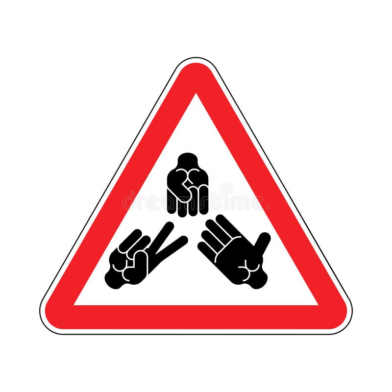 Triangular Road Sign. Blank Red Triangle Warning Symbol Stock Vector ...