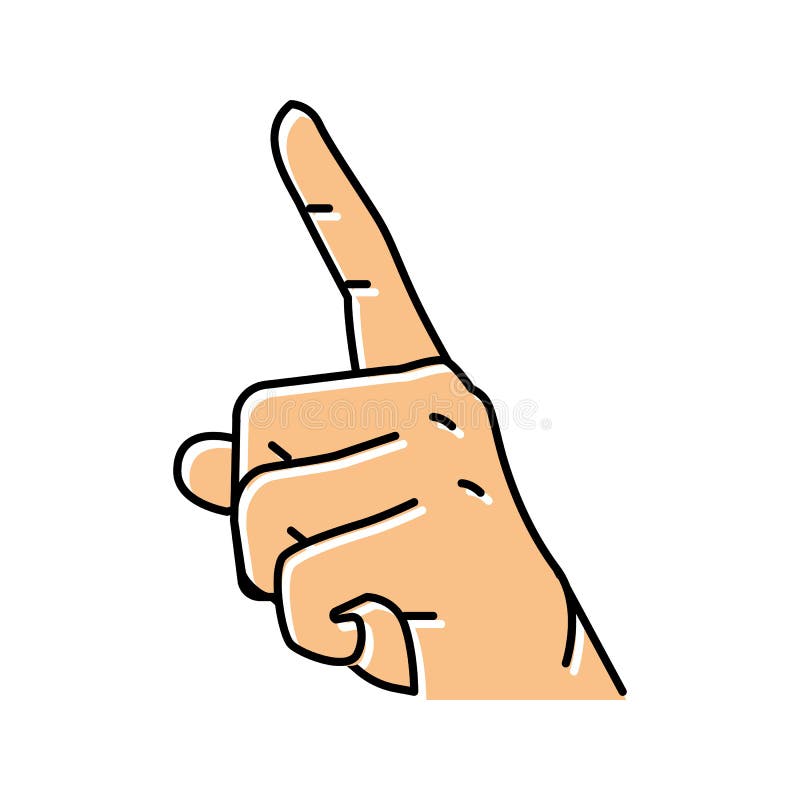 Attention Hand Gesture Color Icon Vector Illustration Stock Vector ...