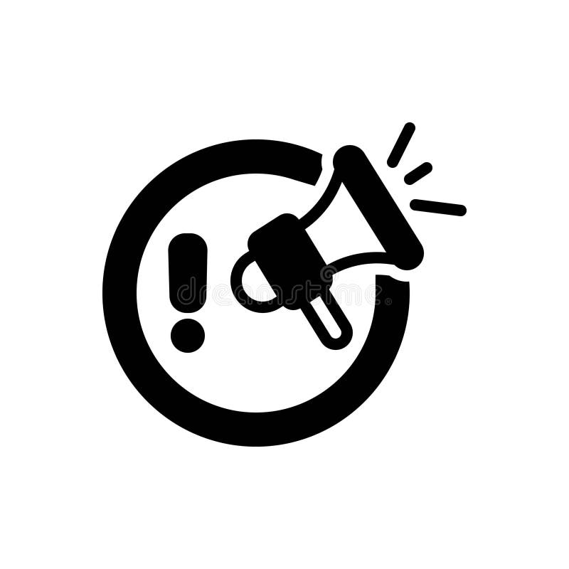 Black Solid Icon for Attention, Awareness and Alert Stock Vector ...