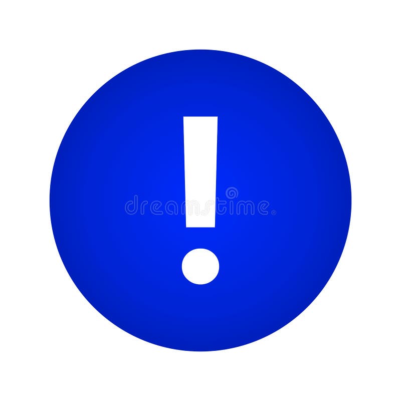 Attention Icon. Attention Button on a Blue Gradient Circle Shape Stock ...