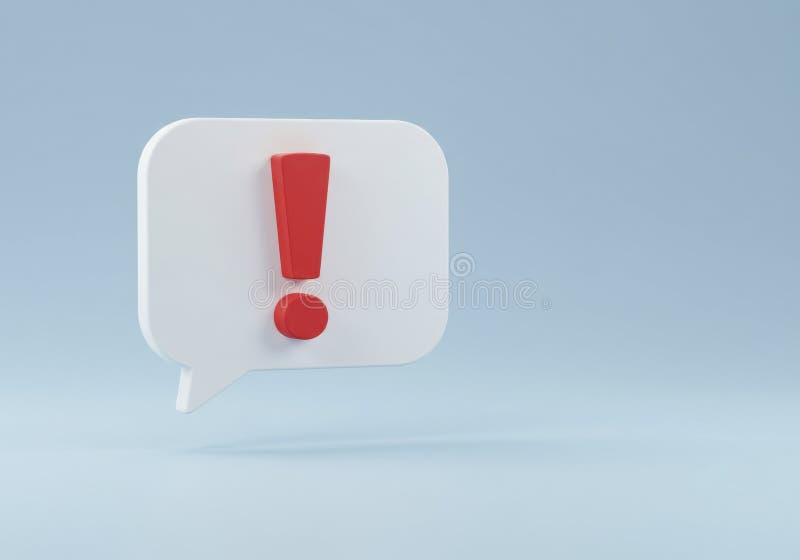 Attention Icon Exclamation Point Message on Light Blue Background Stock ...