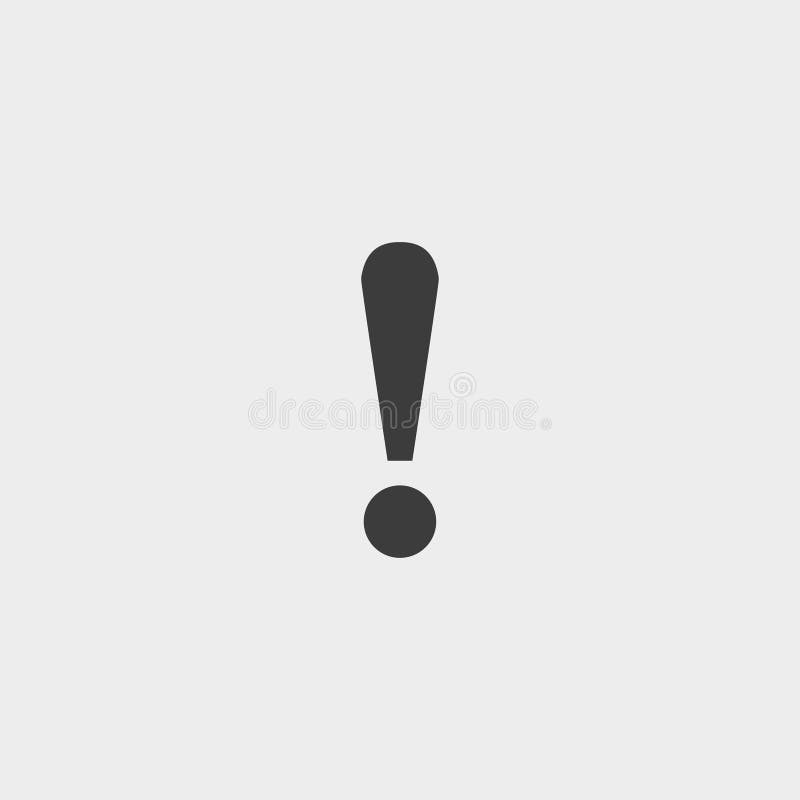 Attention Icon in a Flat Design in Black Color. Vector Illustration ...