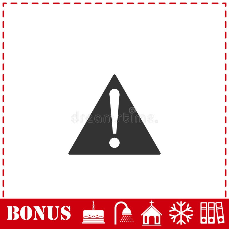 Attention icon flat stock illustration. Illustration of exclamation ...