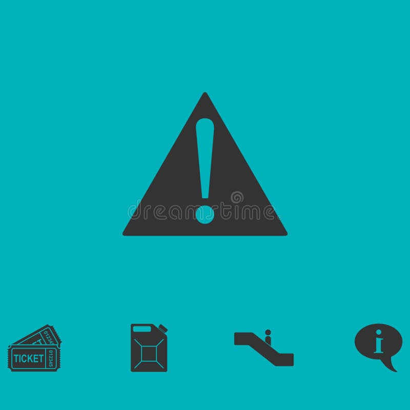 Attention icon flat stock vector. Illustration of point - 137915187