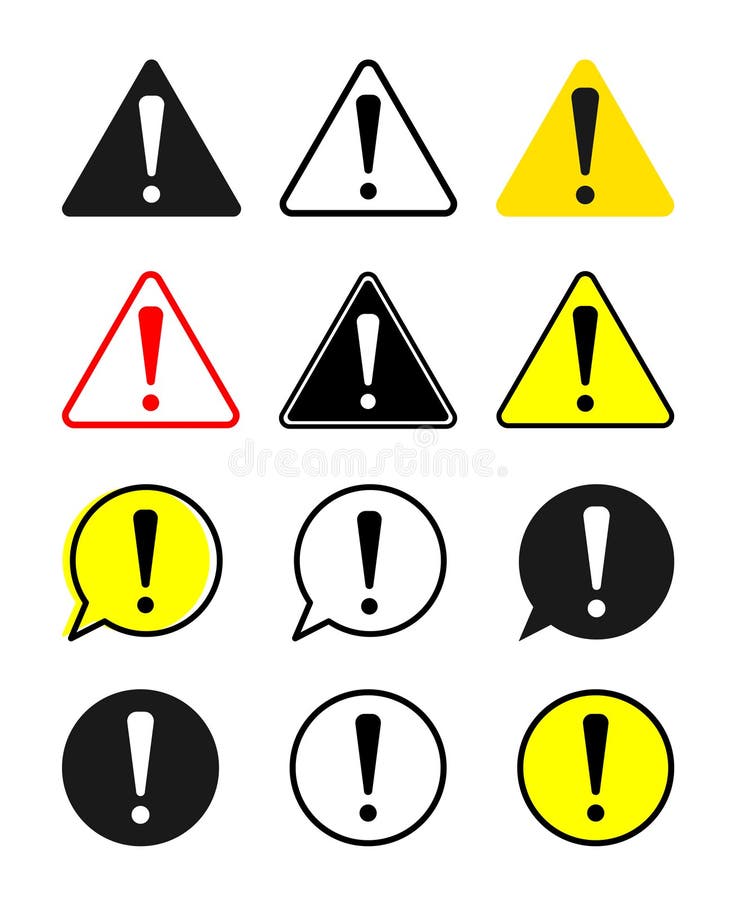 Attention Icon Set, Attention Sign Symbol - Vector Stock Vector ...