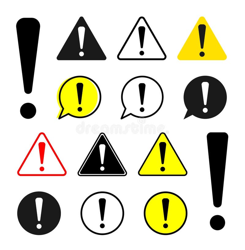 Attention Icon Set, Attention Sign Symbol Vector Illustration Stock ...