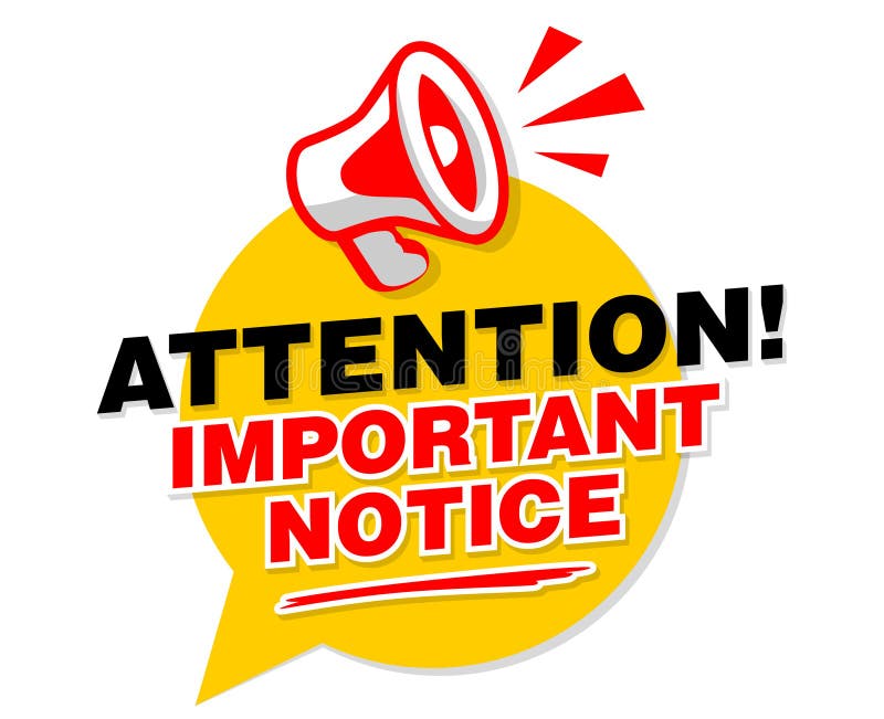 Attention Important Notice Megaphone Banner Stock Vector - Illustration ...