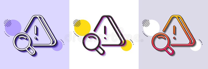 Attention Line Icon. Important Warning Sign. Halftone Dotted Pattern ...