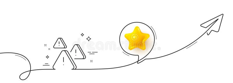 Attention Line Icon. Important Warnings Sign. Continuous Line with ...