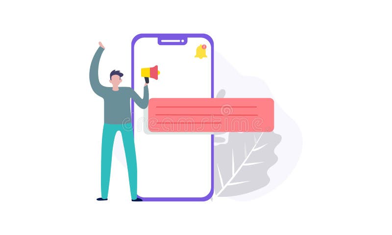 Attention or Notification for Mobile Application. Vector Illustration ...