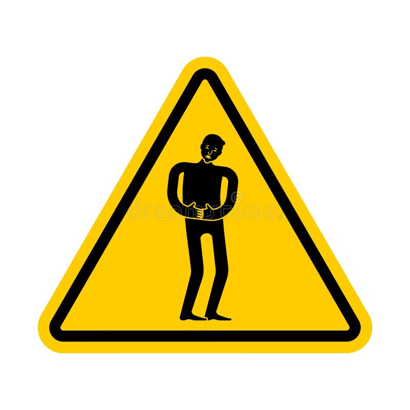 Attention Pain. Caution Distress Man Stock Vector - Illustration of ...