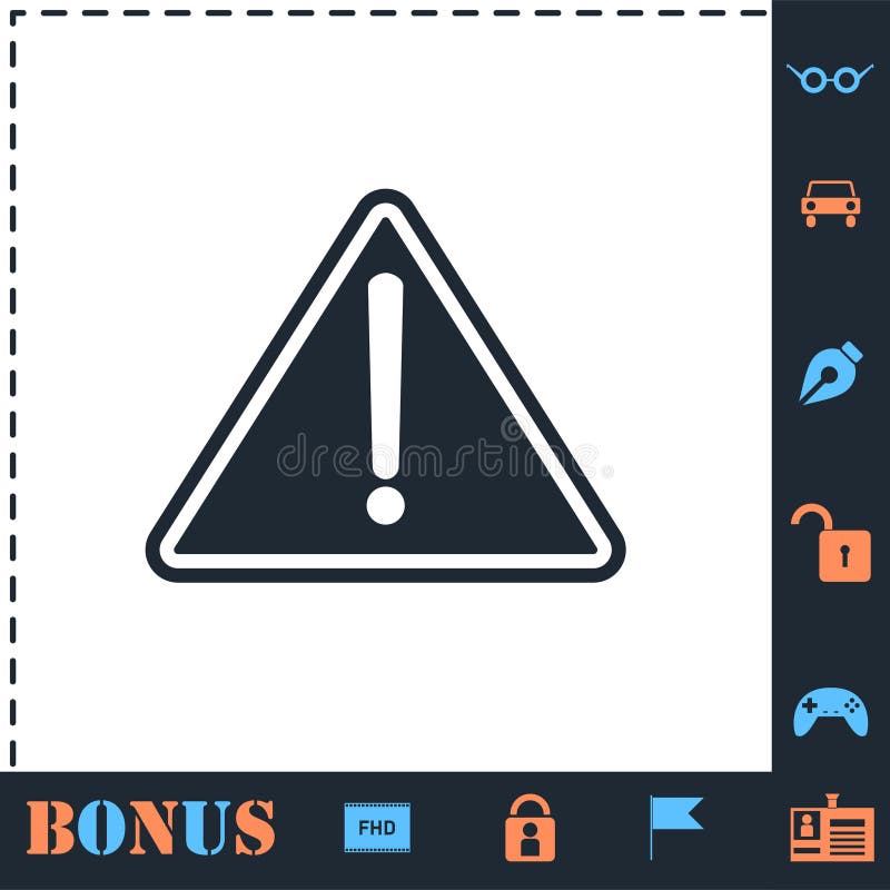 Attention icon flat stock vector. Illustration of flat - 145295814