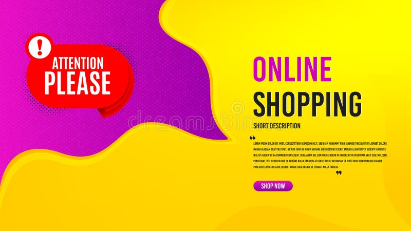 Attention Please Badge. Warning Chat Bubble. Vector Stock Vector ...