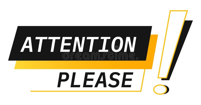 Attention Please, Banner with Exclamation Mark Stock Vector ...