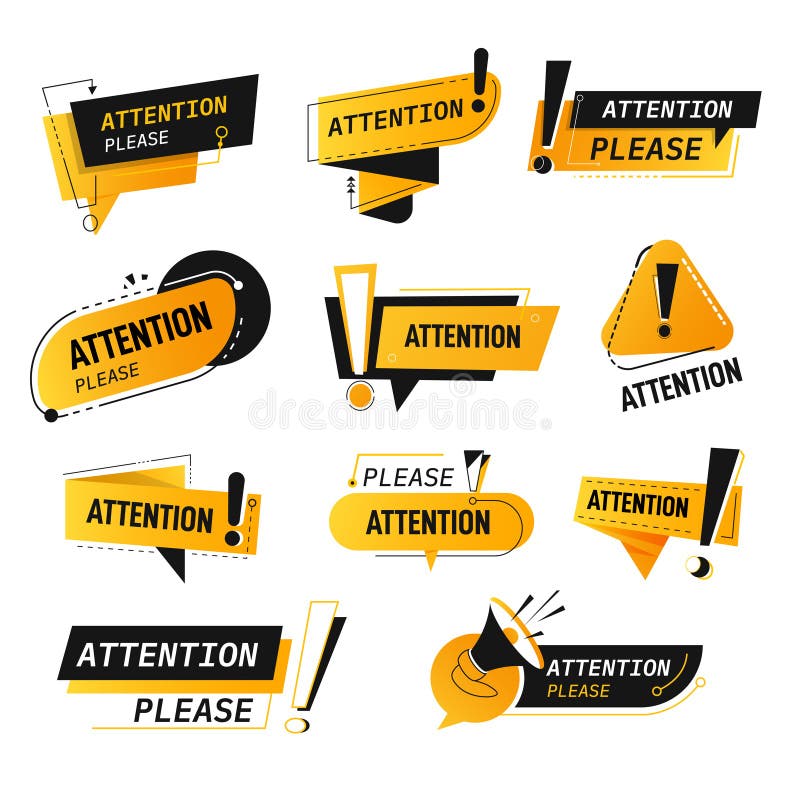 Attention Please Isolated Icon, Important Announcement and Exclamation ... Attention Please Isolated Icon, Important Announcement and Exclamation ...