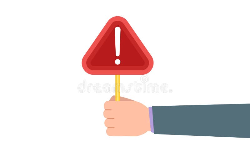 Attention Please. Hand Holding Board. Stock Vector - Illustration of ...