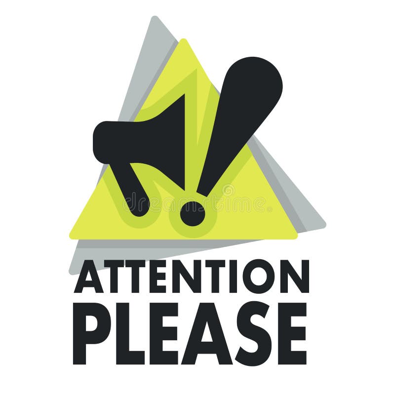 Megaphone and Exclamation Mark, Attention Please Sign, Isolated Icon ... Megaphone and Exclamation Mark, Attention Please Sign, Isolated Icon ...