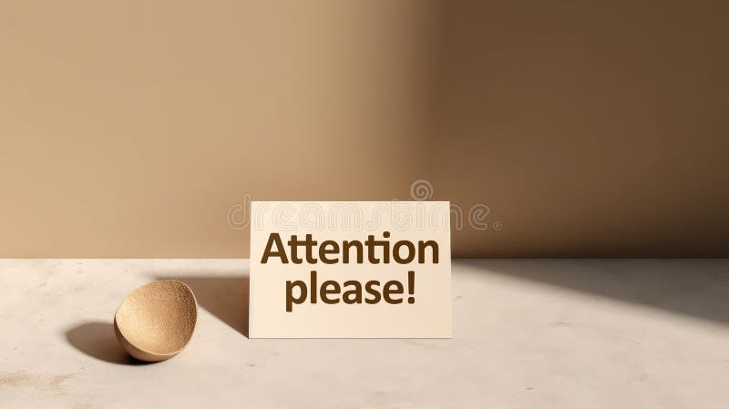 Attention Please Message Written on a Piece of Paper in a Minimalist ...