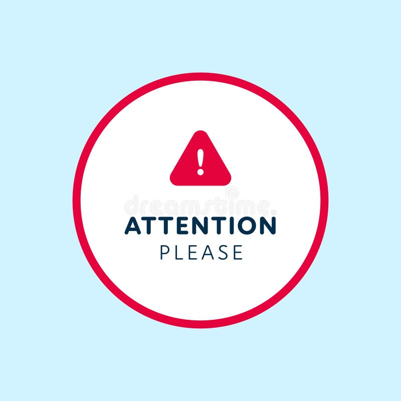 Attention Please Sign. Vector Modern Color Illustration Stock Vector ...
