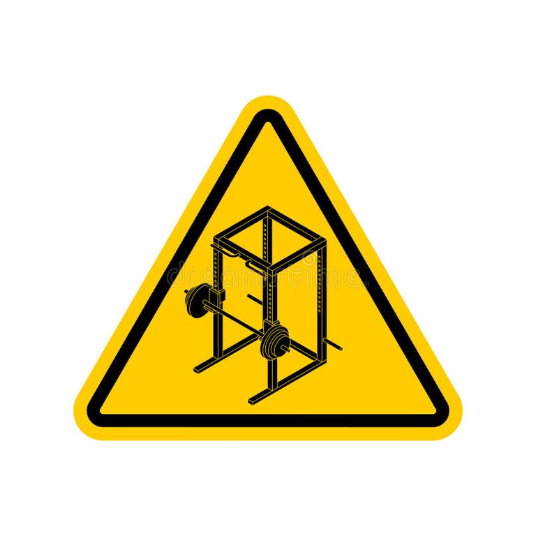 Attention Power Rack Machine. Yellow Triangular Road Sign. Caution ...