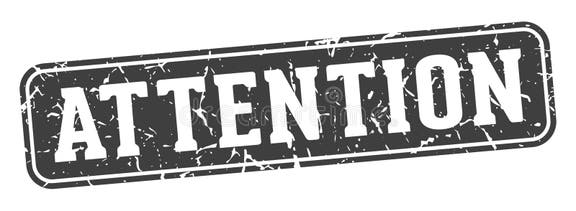 Attention Rectangular Sign. Attention Stamp Stock Vector - Illustration ...