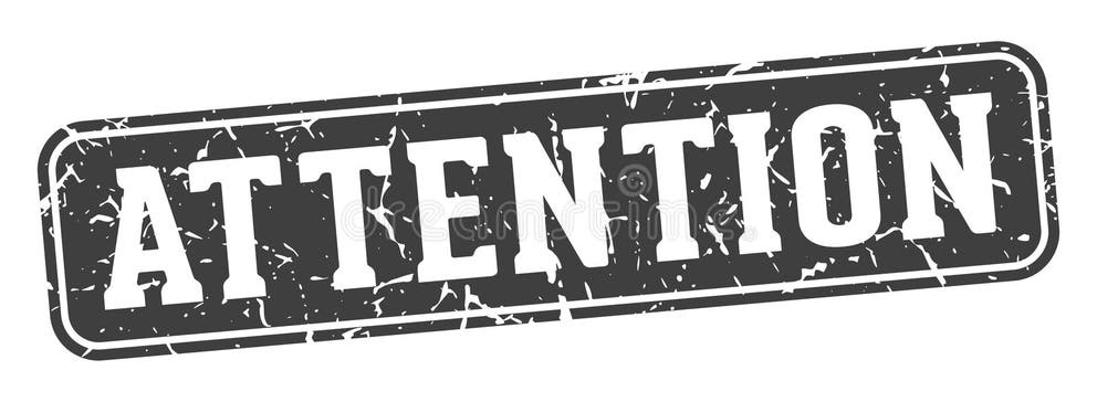 Attention Rectangular Sign. Attention Stamp Stock Vector - Illustration ...