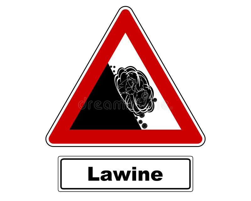 Attention Sign with Avalanche Stock Vector - Illustration of attention ...