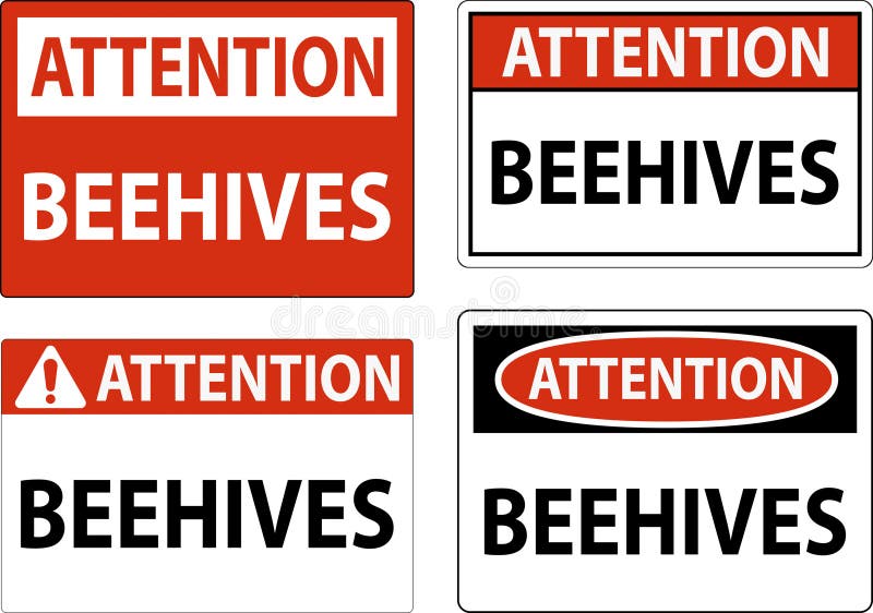 Attention Sign Beehives stock vector. Illustration of bees - 302940399