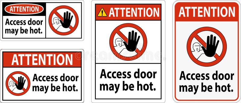 Attention Sign, Caution, Access Door May Be Hot Stock Vector ...