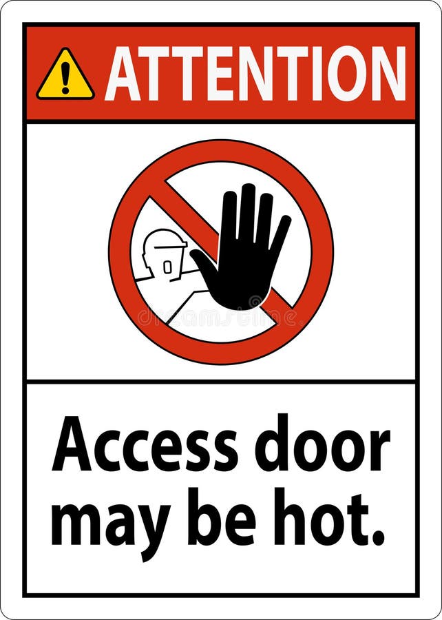 Attention Sign, Caution, Access Door May Be Hot Stock Vector ...