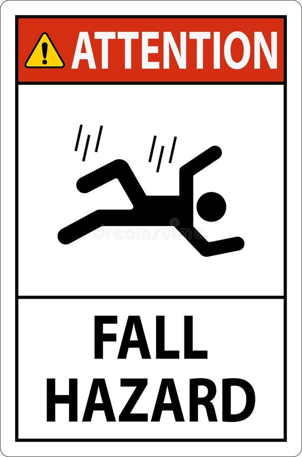 Attention Sign, Fall Hazard Stock Vector - Illustration of death ...