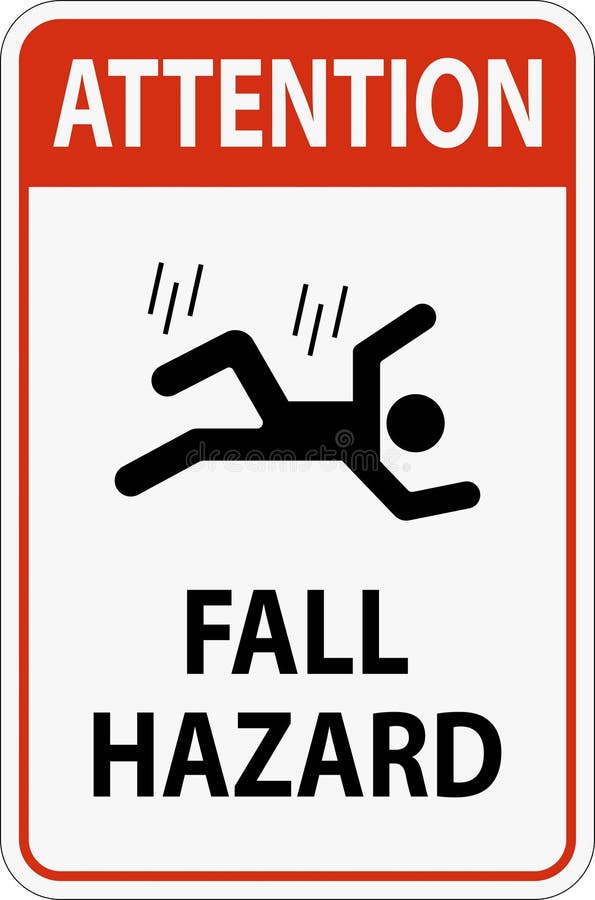 Attention Sign, Fall Hazard Stock Vector - Illustration of injury, drop ...