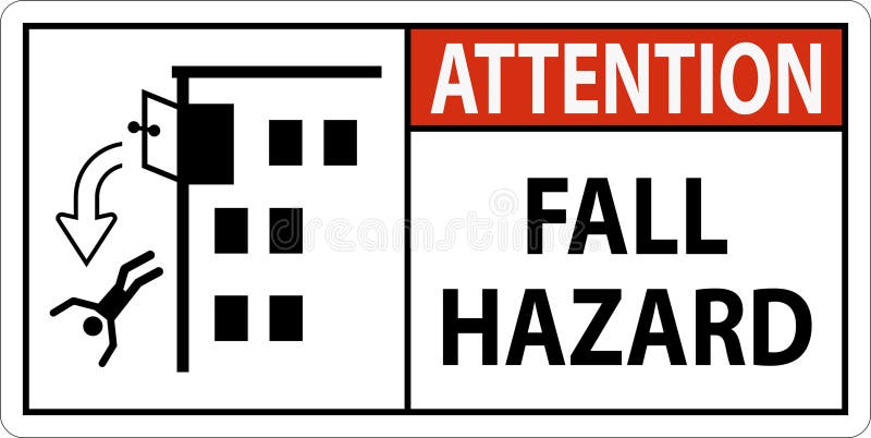 Attention Sign, Fall Hazard Stock Vector - Illustration of safety ...