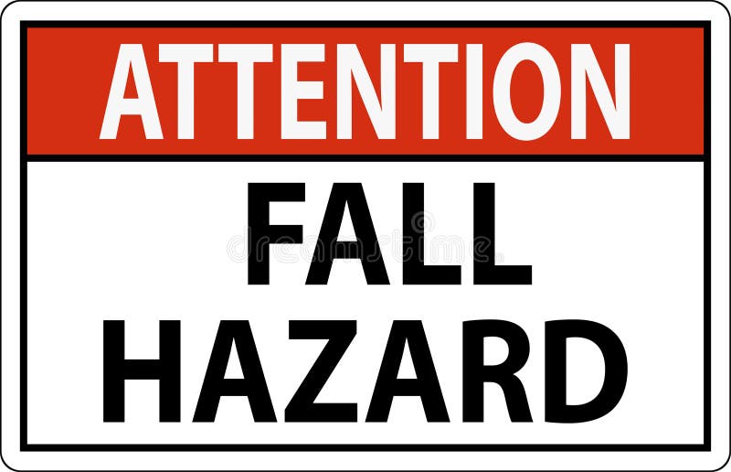 Attention Sign, Fall Hazard Stock Vector - Illustration of safety ...