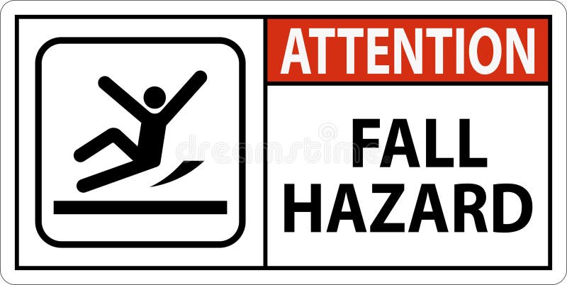 Attention Sign, Fall Hazard Stock Vector - Illustration of pictogram ...