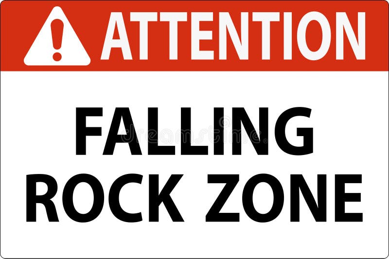 Attention Sign, Falling Rock Zone Stock Vector - Illustration of ...