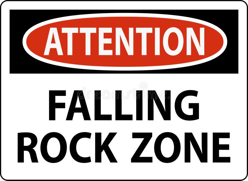 Attention Sign, Falling Rock Zone Stock Vector - Illustration of ...