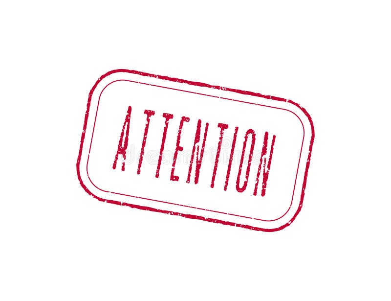 Attention Sign. Vector Modern Color Illustration. Rectangle Red Stamp ...
