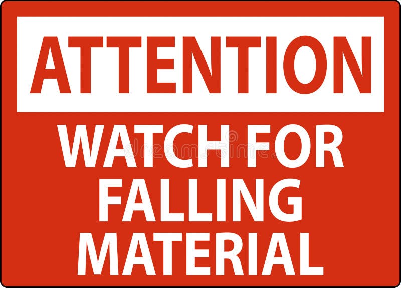 Attention Sign, Watch for Falling Material Stock Vector - Illustration ...