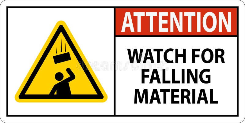 Attention Sign, Watch for Falling Material Stock Vector - Illustration of ionizing, protect ...