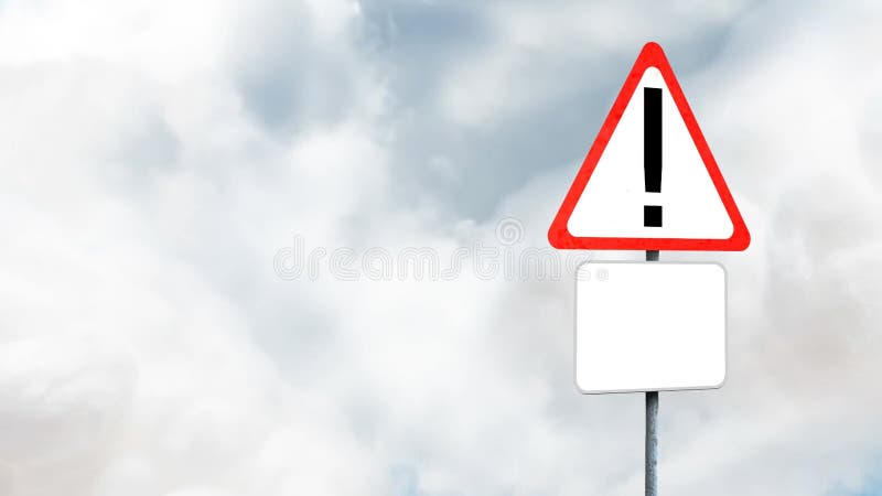 Attention Signboard Post with Risk Assessment Text Against Clouds in ...