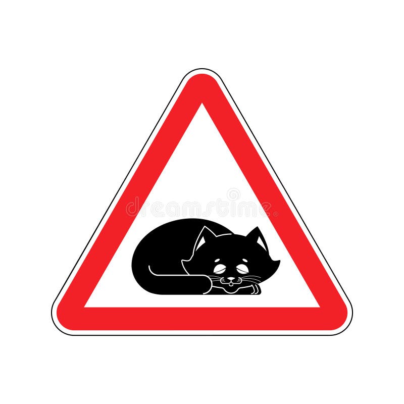 Attention Sleep. Red Road Sign Danger Stock Vector - Illustration of ...
