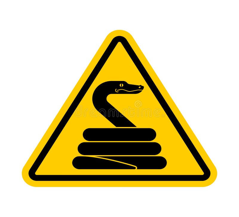 Attention Snake. Warning Yellow Road Sign Stock Vector - Illustration ...