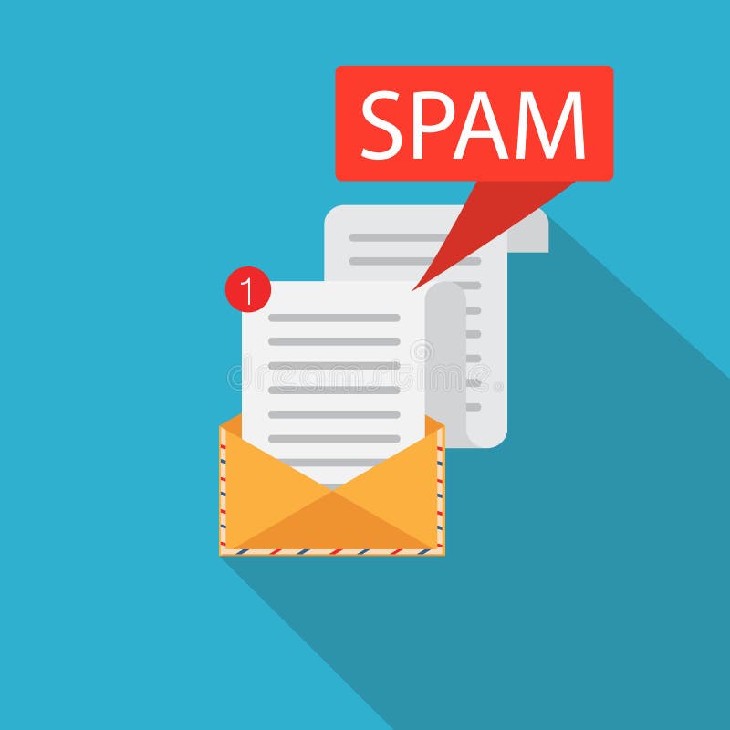 Spam Data Concept. Vector Illustration. Attention Spam Message. Stock ...